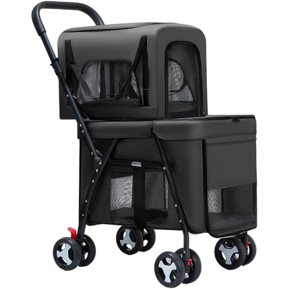 Double Decker Pet Stroller – Cat & Dog Pram – Premium Paws